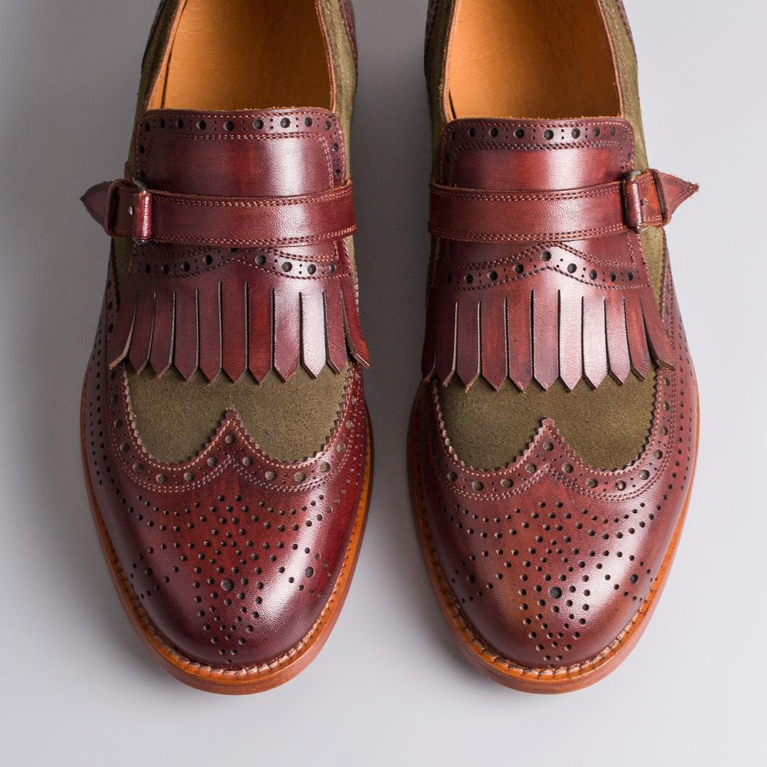 Burgundy Brown Leather Aigle Single Monk Straps – NCR - Costoso Italiano